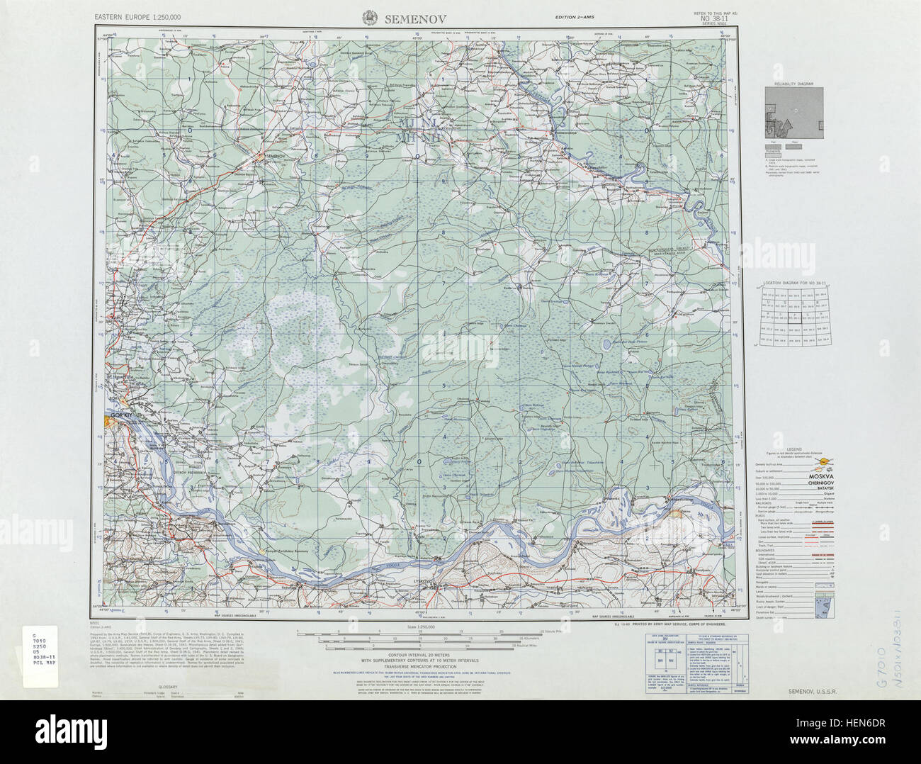USSR map NO 38-11 Semenov Stock Photo - Alamy