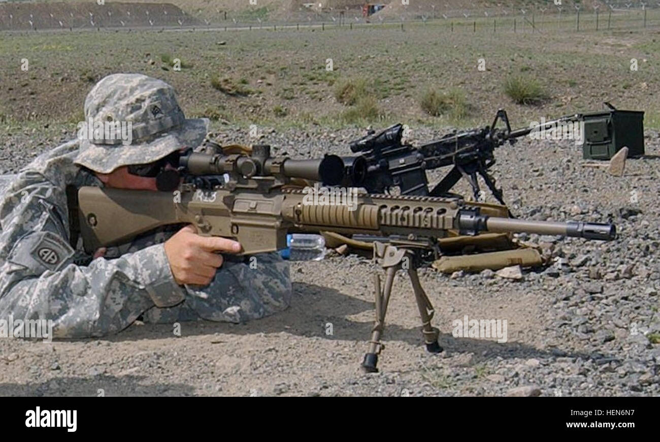 The XM110 Semi-Automatic Sniper System (SASS) is a precision rifle used ...