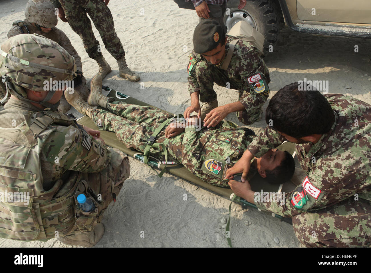 U.S. Army Spc. Chris Giles, medic with the 122nd Engineer Battalion ...