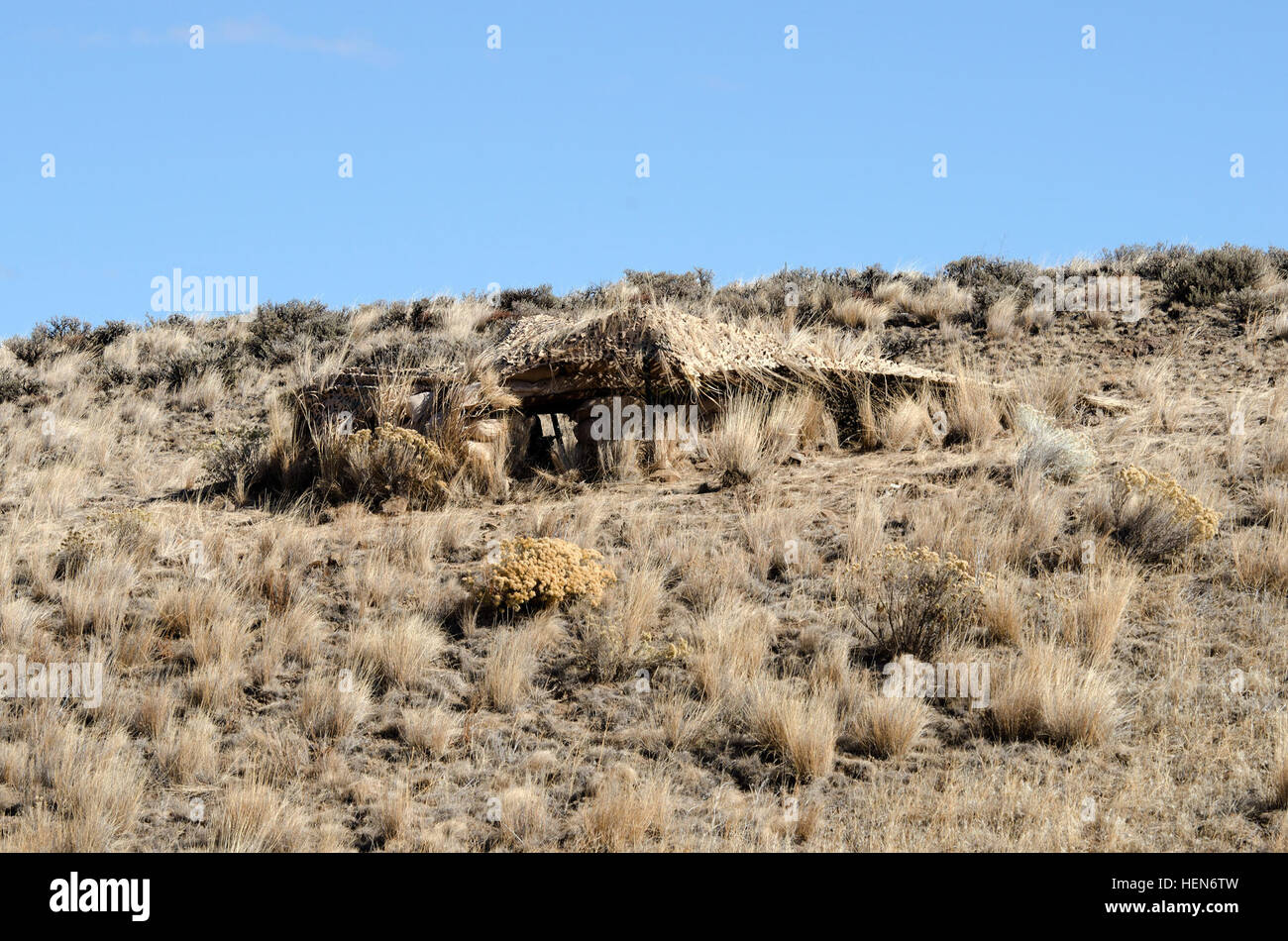 A defensive fighting position, set up by the mortar platoon, Company C ...