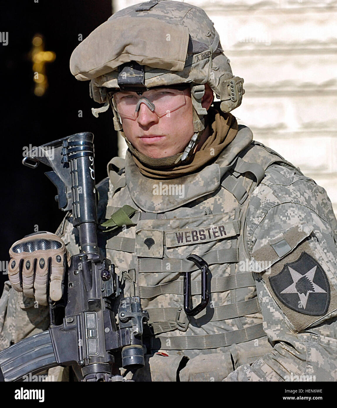 Spc. Jeremiah Webster, an infantryman in Headquarters and Headquarters ...
