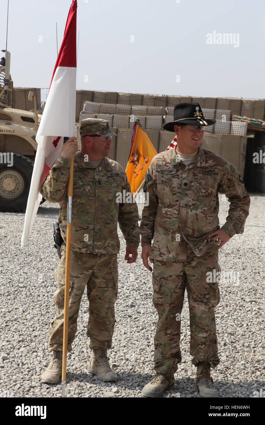 U.S. Army Commander Lt. Col. Thomas Sutton and Command Sgt. Maj. Warren ...