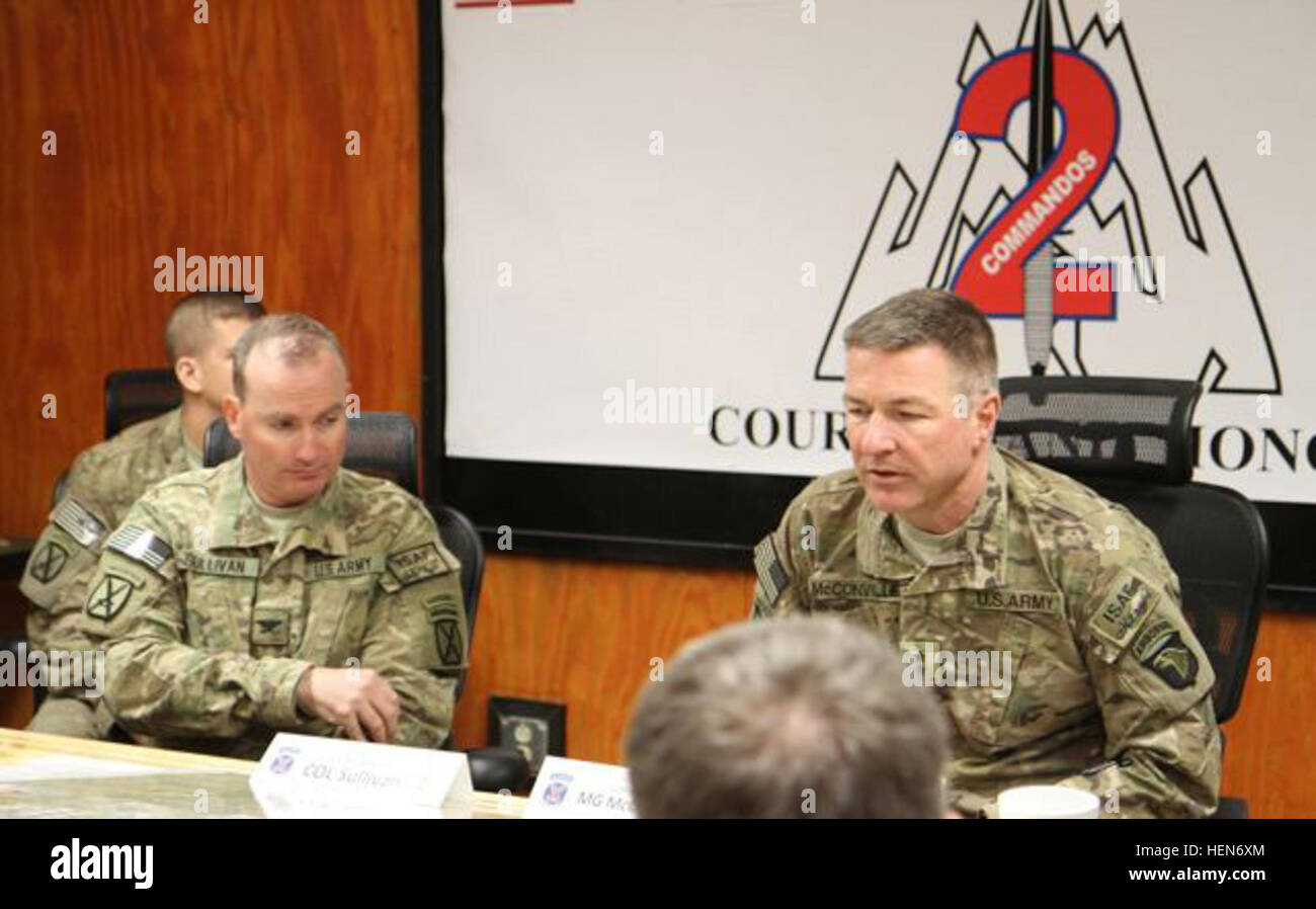 Left-right: Col. Dennis S. Sullivan, commander 2/10 SFAB and Maj. Gen ...