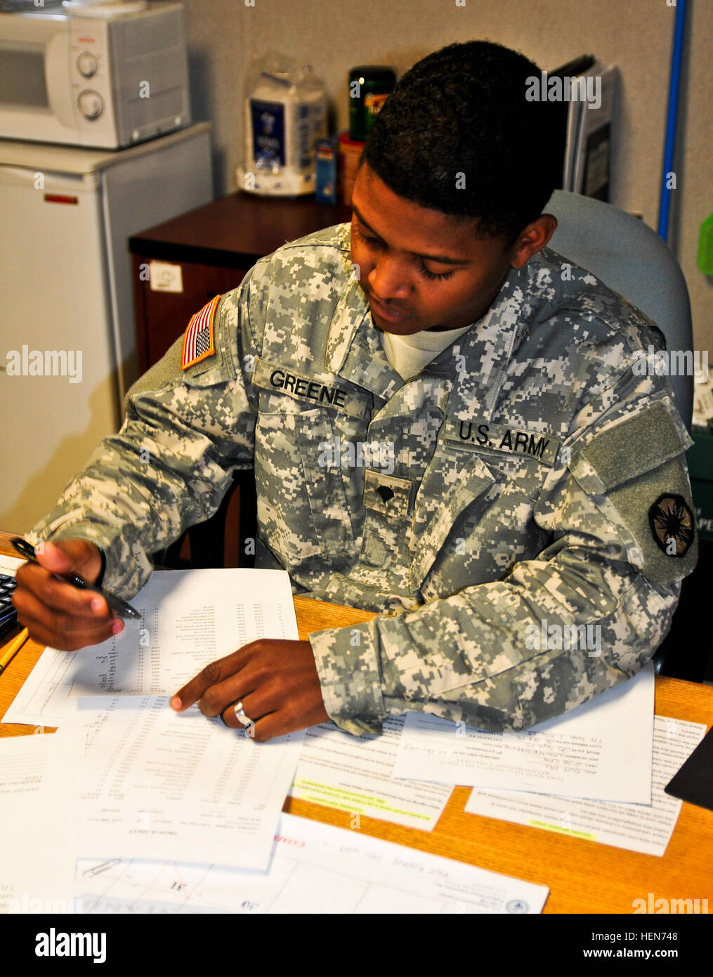 Spc. London Greene, an ammunition stock control and accounting ...