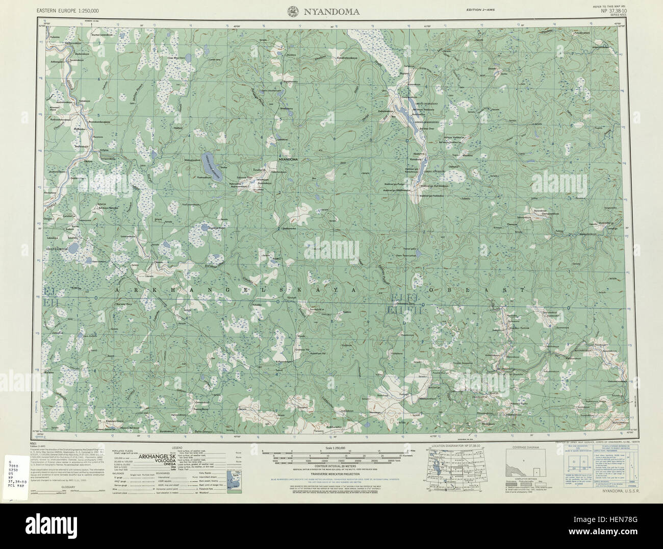 USSR map NP 37-10 Nyandoma Stock Photo - Alamy