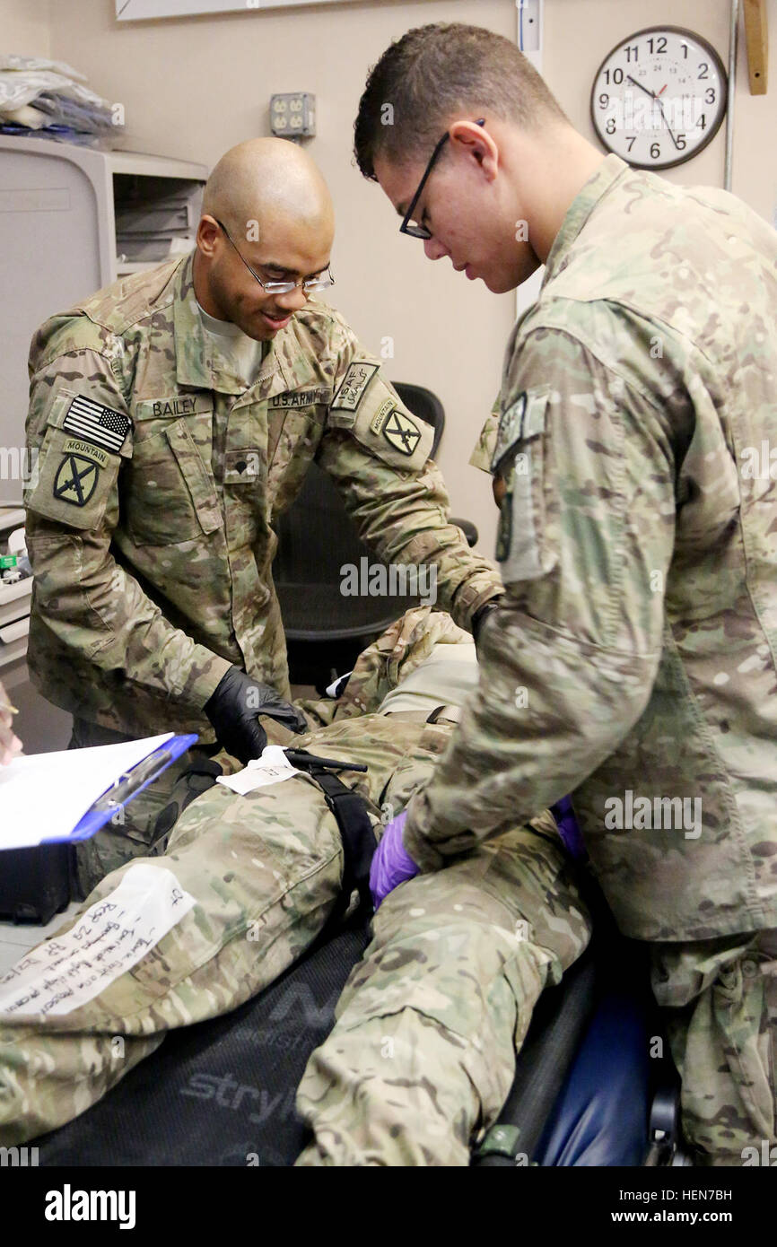 U.S. Army Spc. Theodor Bailey and Pvt. Braxton Maillette, both with Charlie Company, 94th ...