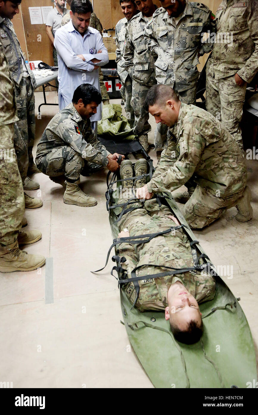 U.S. Army soldiers conduct Combat Life Saver (CLS) training with Afghan ...