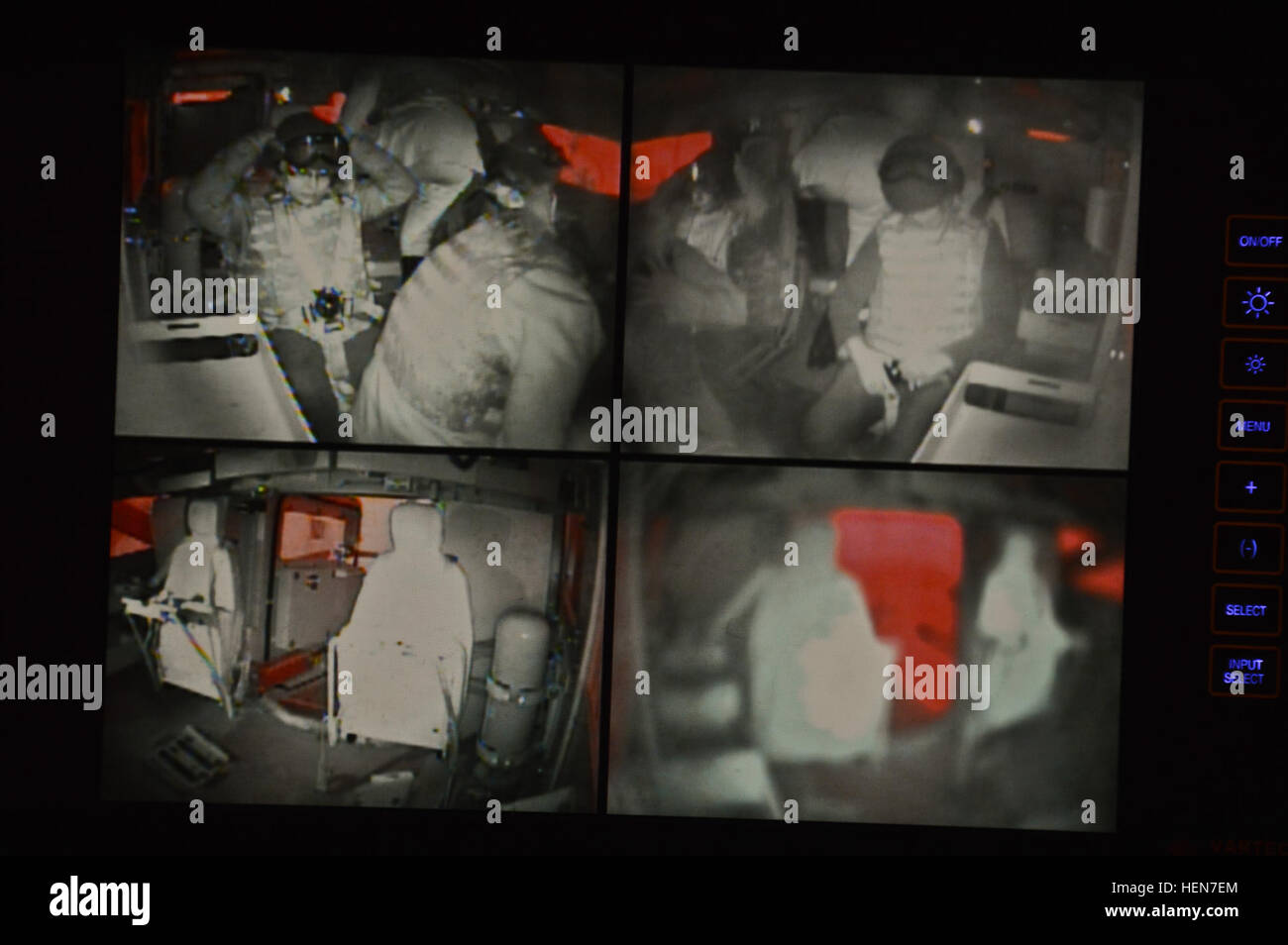 A camera's video view display mount shows trainers the inside one of ...