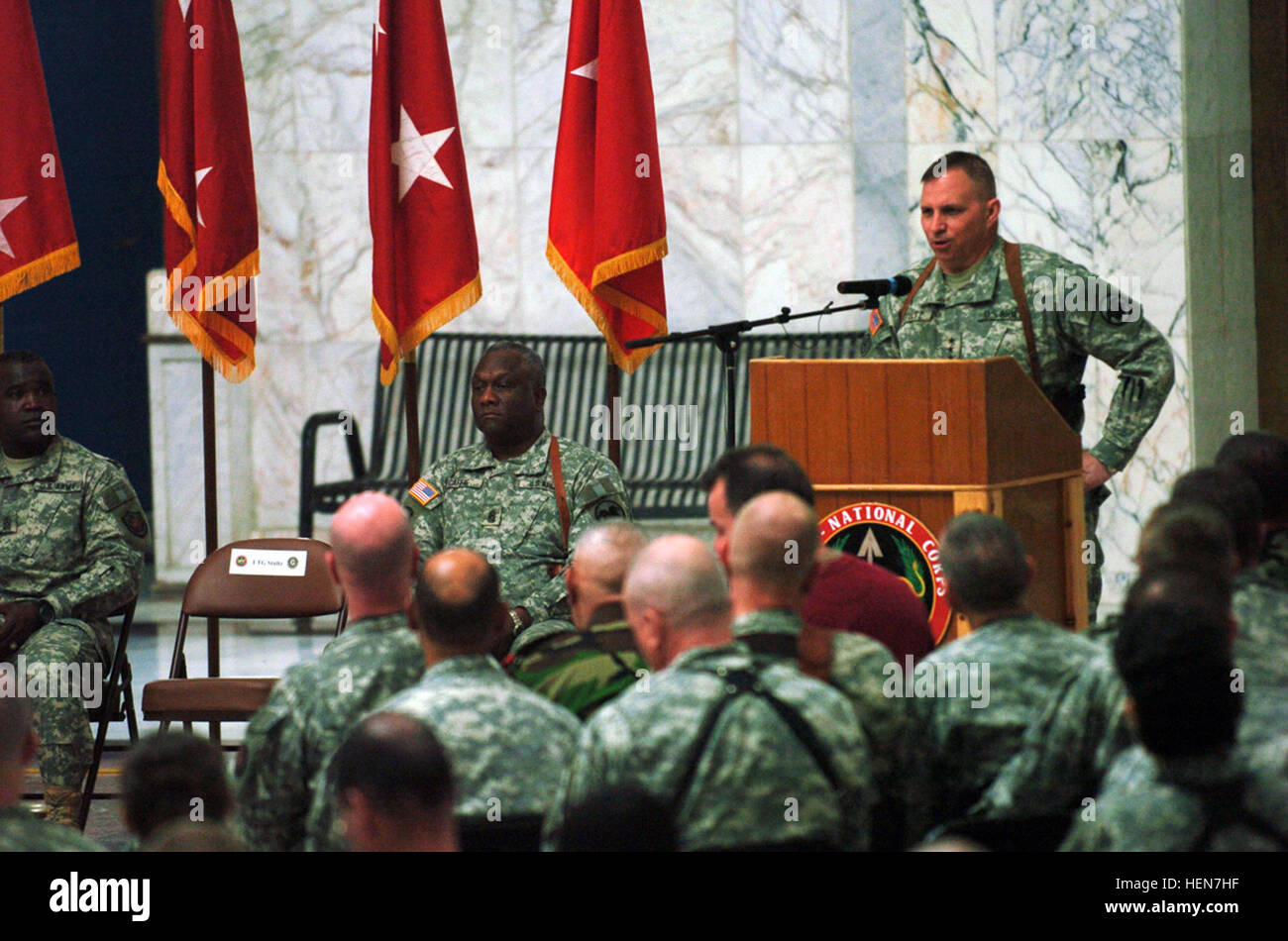 Army Lt. Gen. Jack Stultz, commander Army Reserve, speaks to the ...