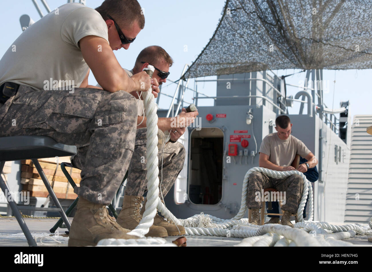Army mariners from the 481st Transportation Company (Heavy Boat ...