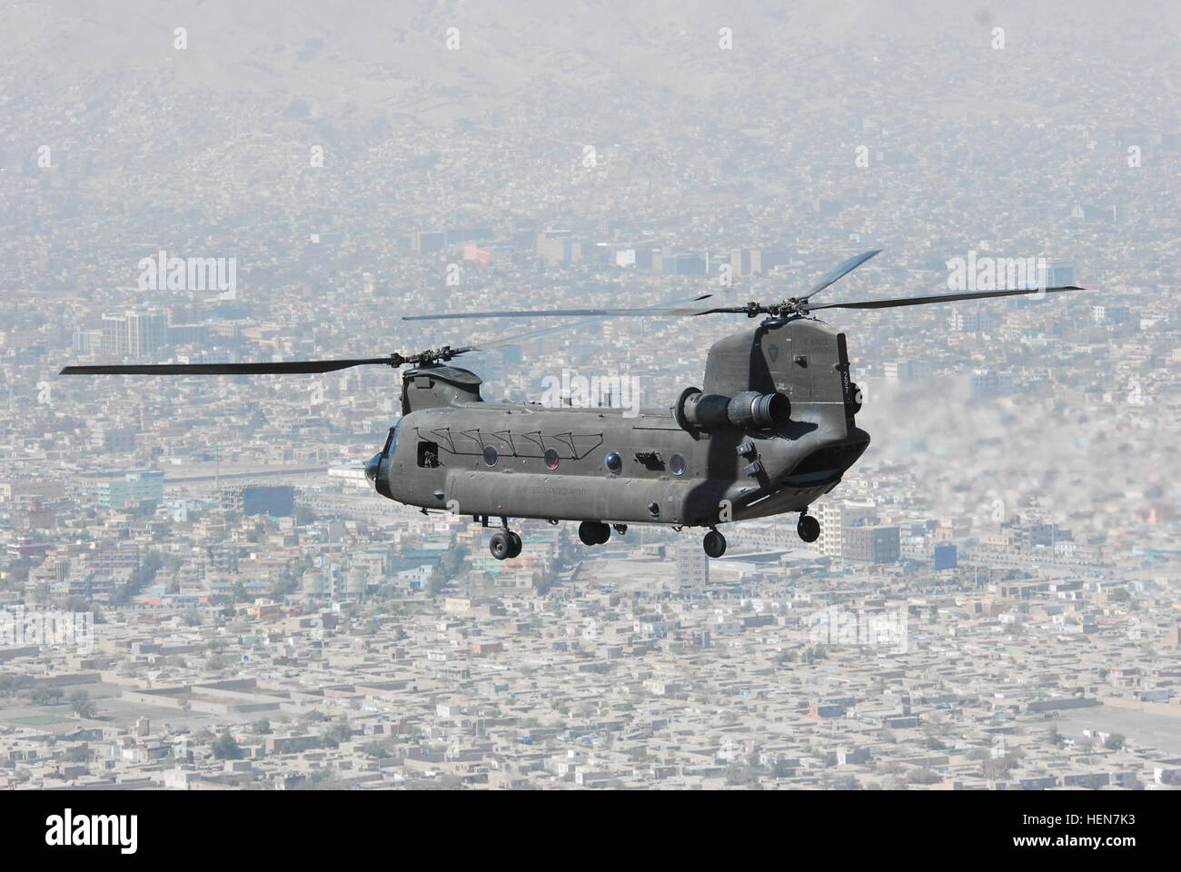 A U.S. Army CH-47 Chinook helicopter assigned to the 10th Combat ...