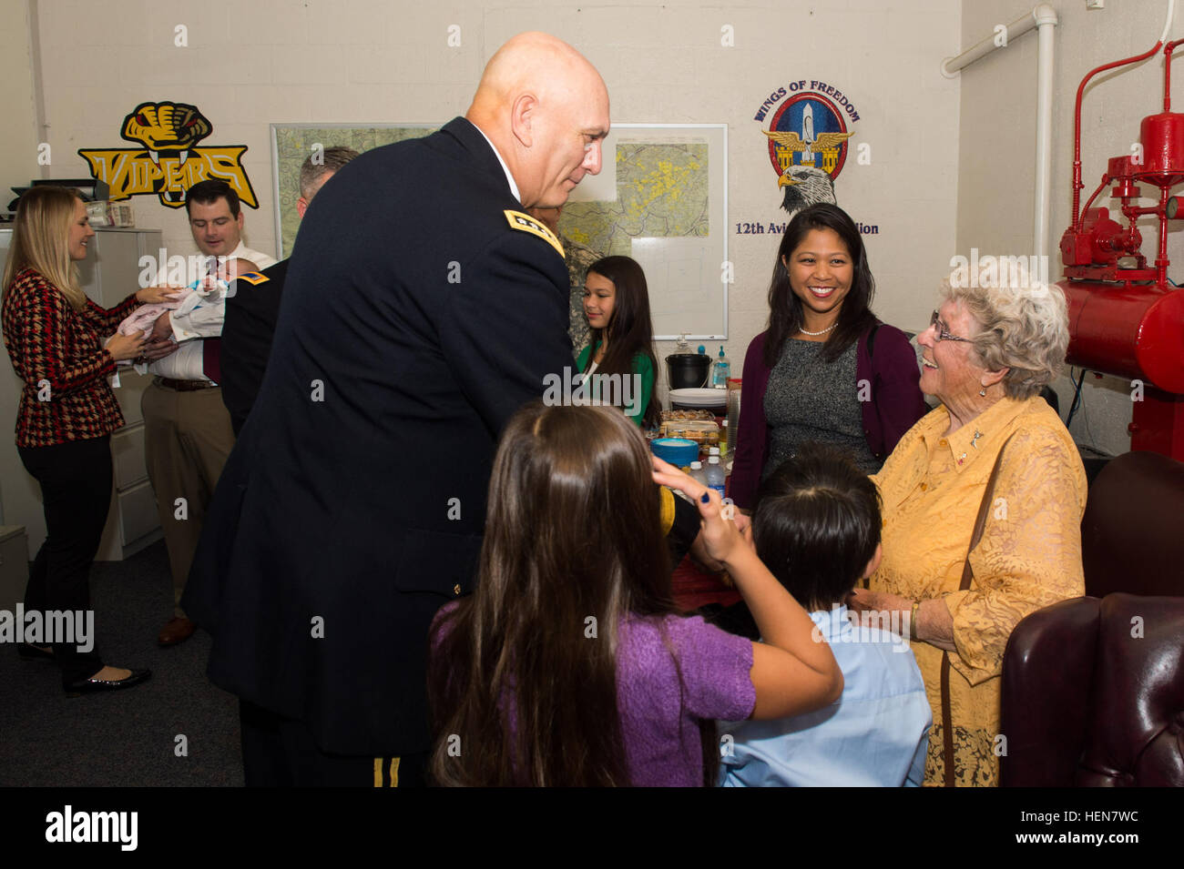 U.S. Army Chief of Staff Gen. Ray Odierno greets CW4 Thomas F. Oroho's ...