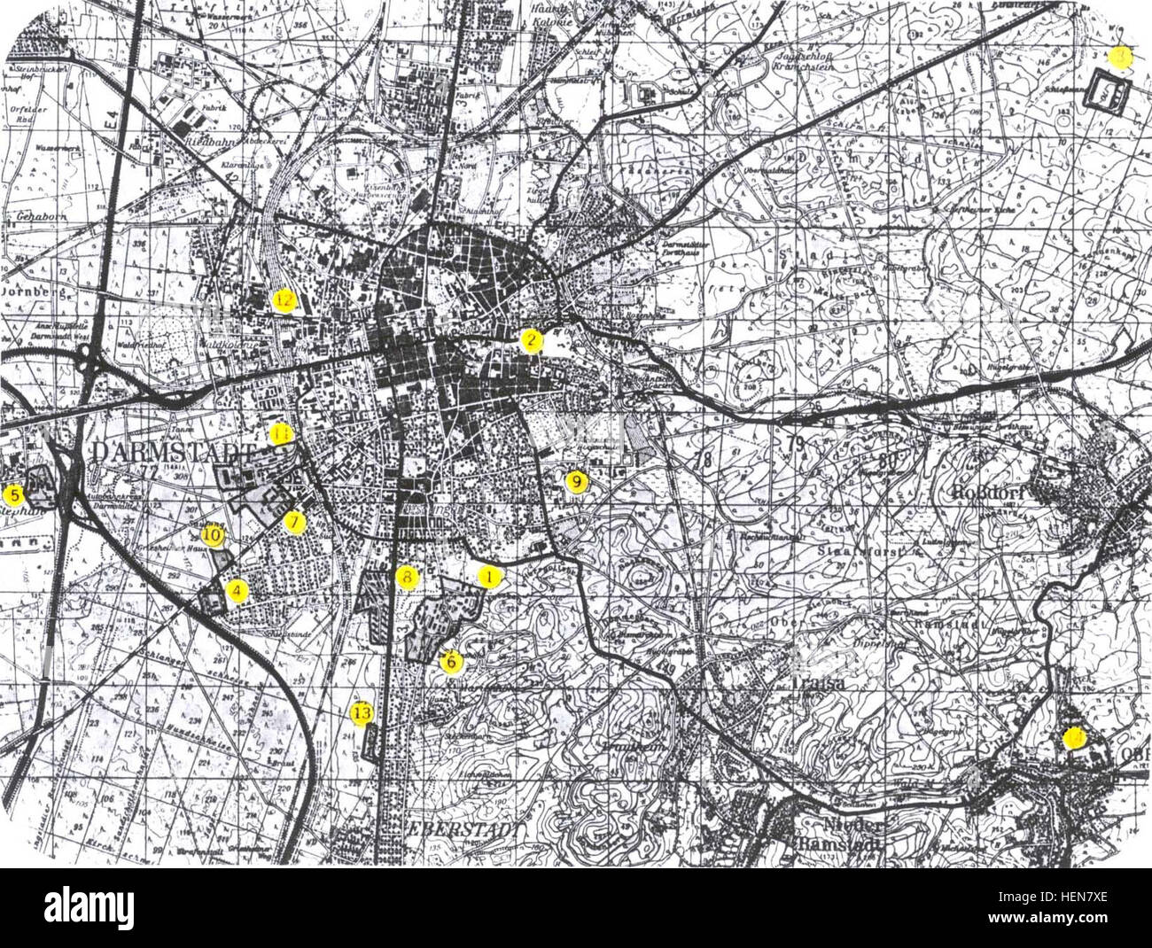 Darmstadt map hi-res stock photography and images - Alamy