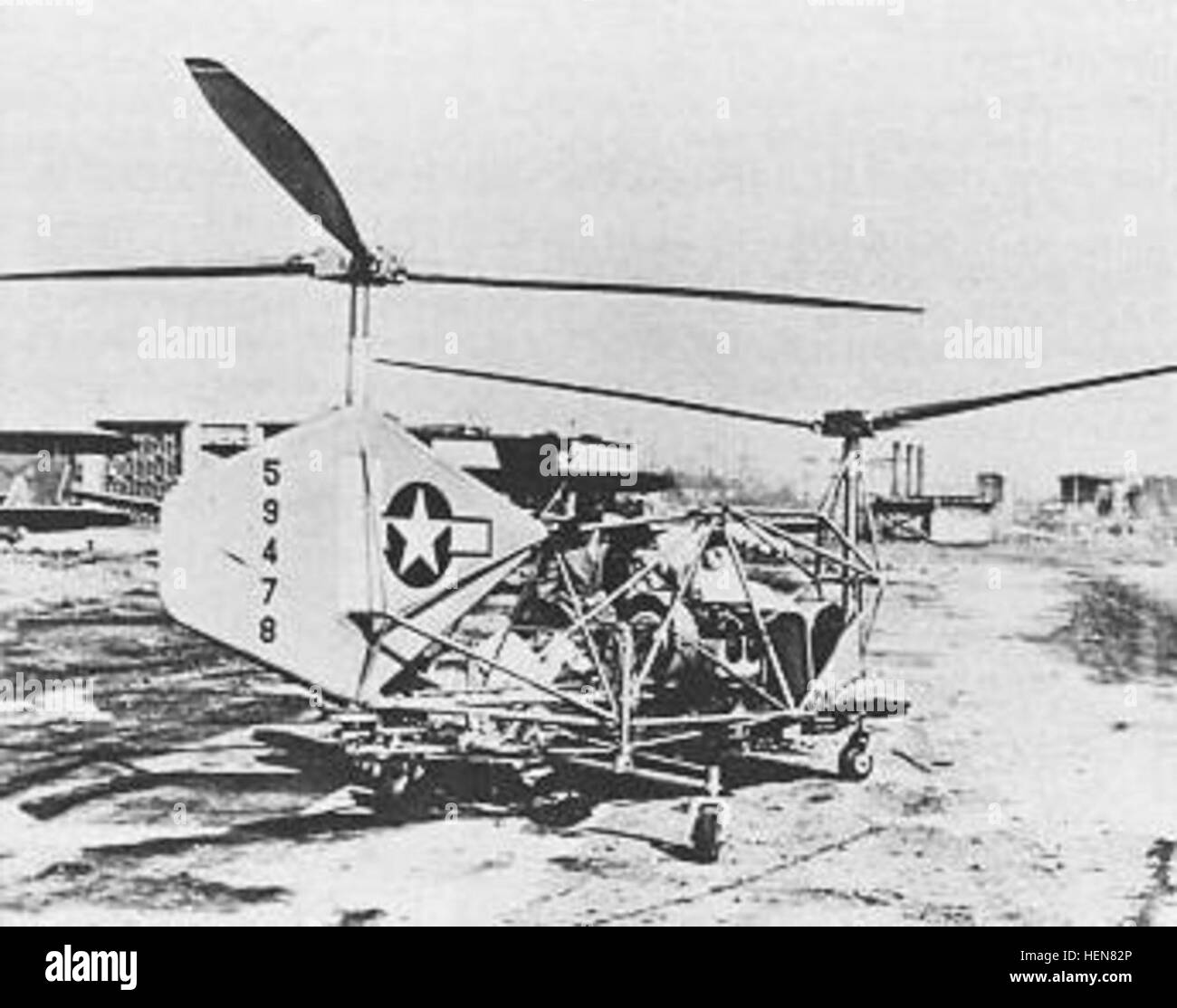 A maintenance and inspection operation is conducted on the rotorcraft ...