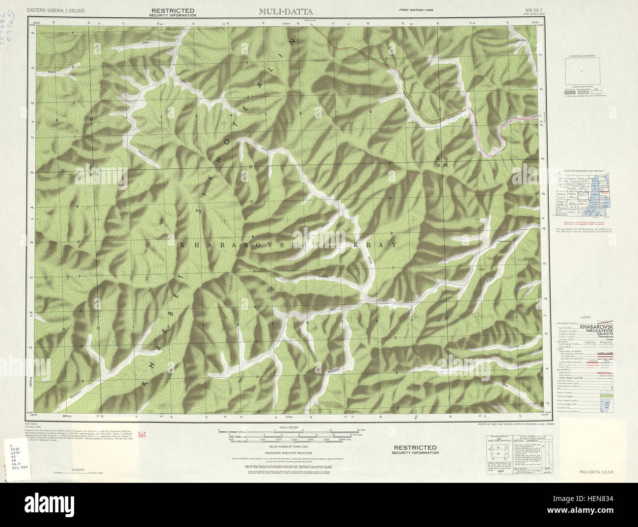 USSR map NM 54-7 Muli-Datta Stock Photo - Alamy