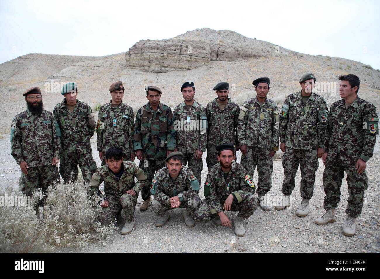 Afghan National Army (ANA) soldiers with the 201st Corps pose for a ...