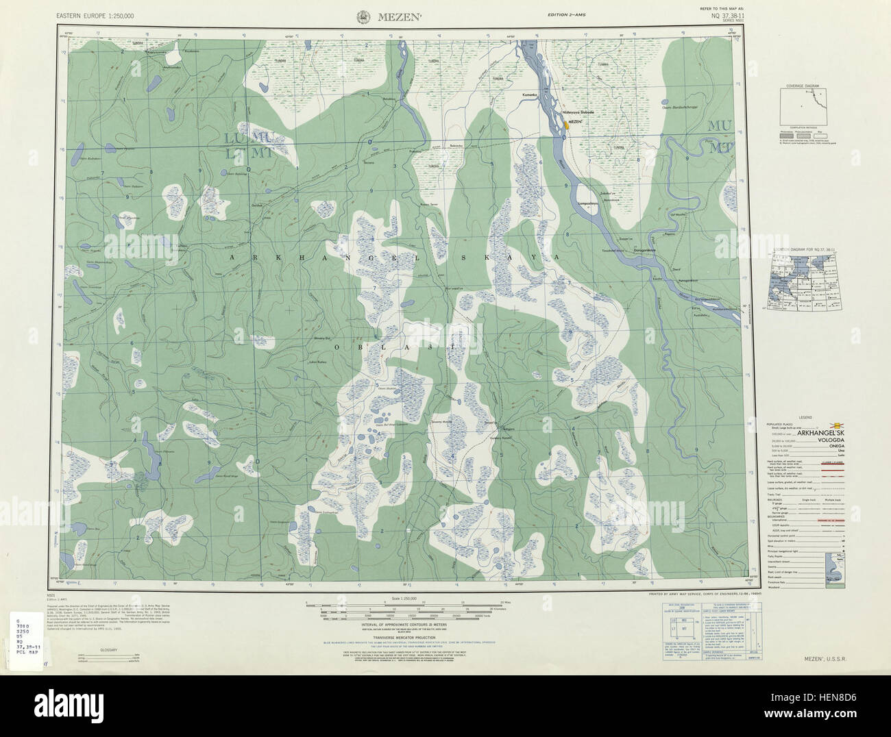 USSR map NQ 37-11 Mezen' Stock Photo - Alamy