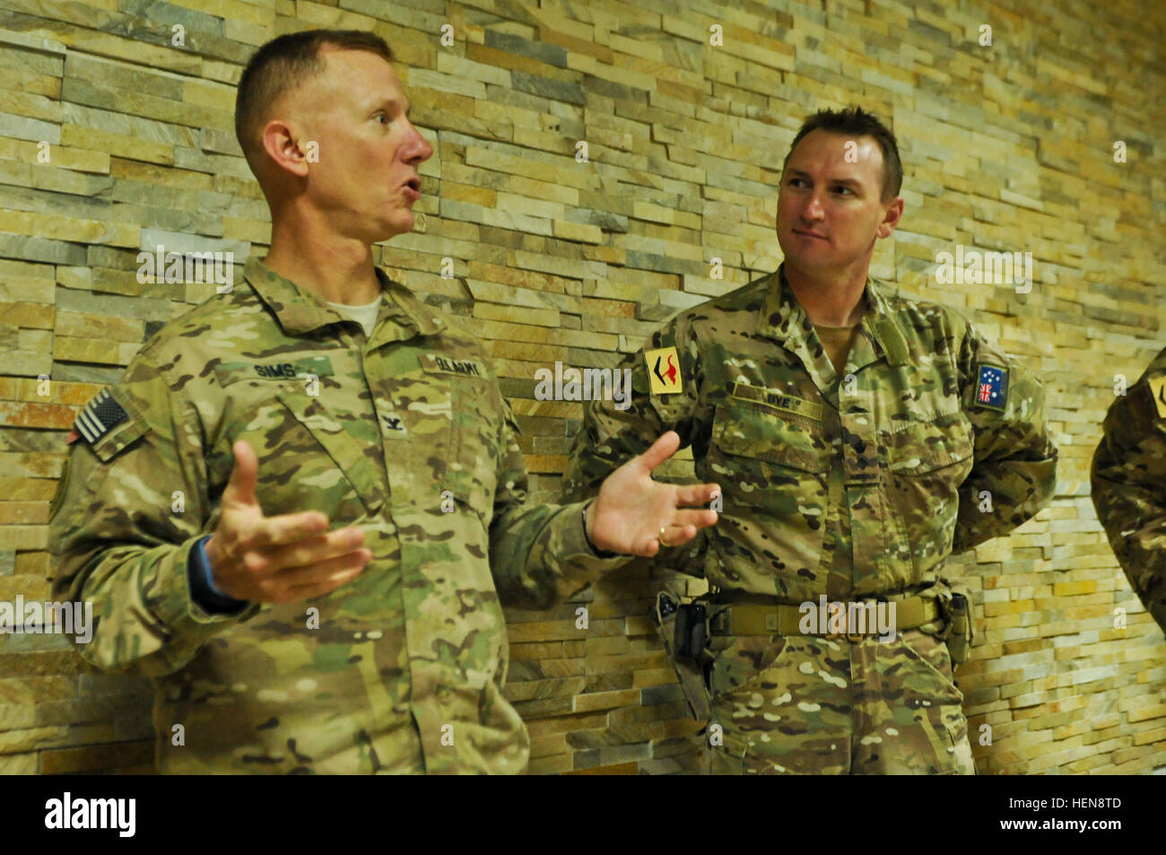 U.S. Army Col. D. A. Sims (left), commander of the U.S. 2nd Cavalry ...