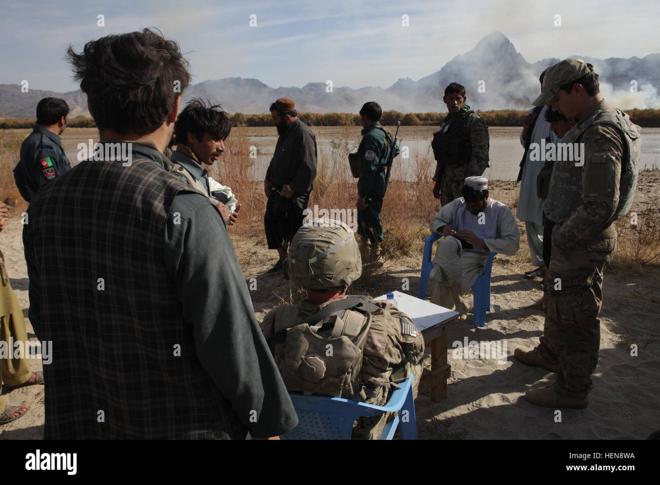 Key leaders of the Afghan National Security Forces (ANSF) gather by the ...