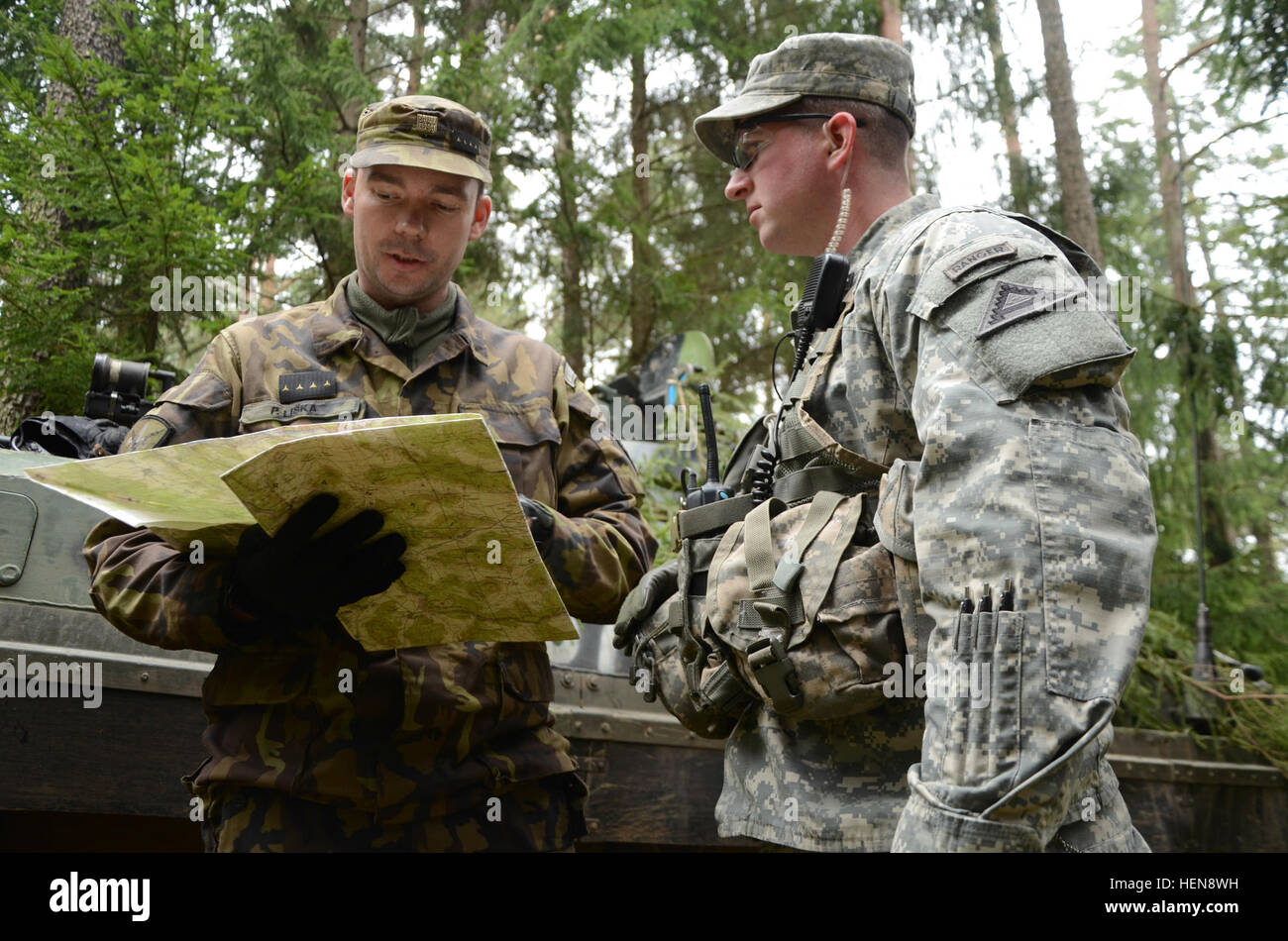 Czech Republic army Capt. Petr Liska, left, with the 1st Company, 72nd ...