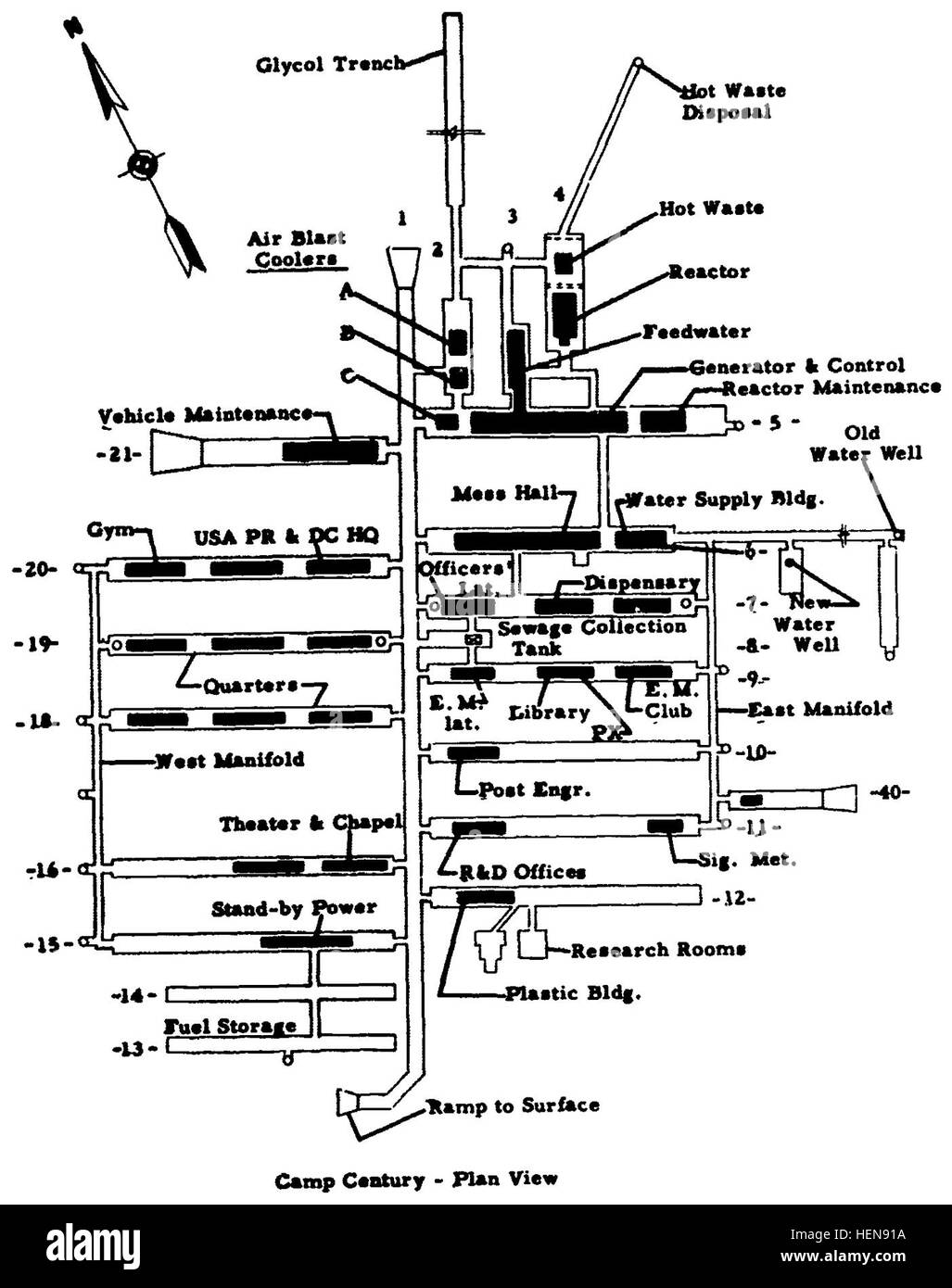 Camp Century layout plan Stock Photo - Alamy