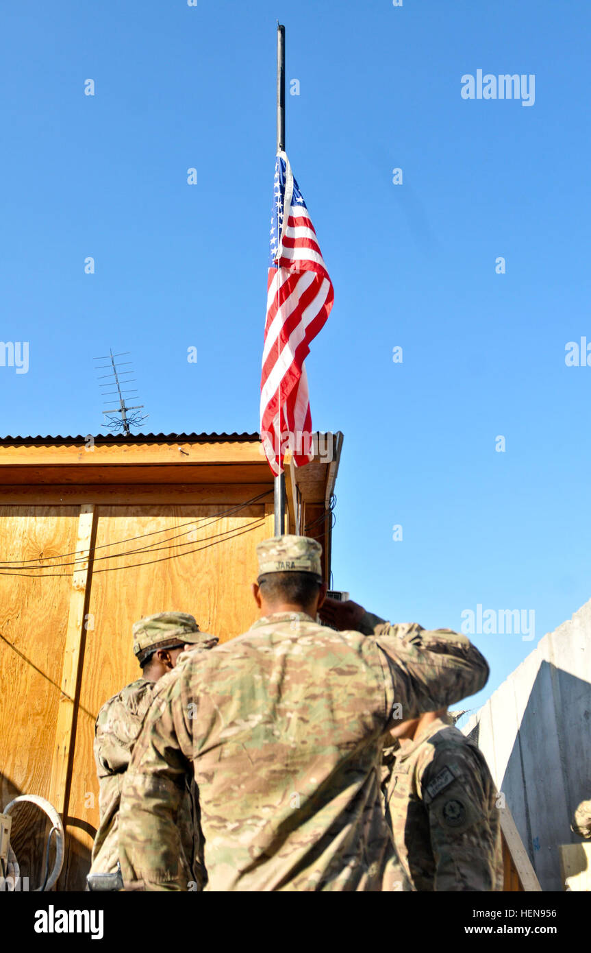 Troopers with 1st Squadron, Combined Task Force Dragoon, render a ...