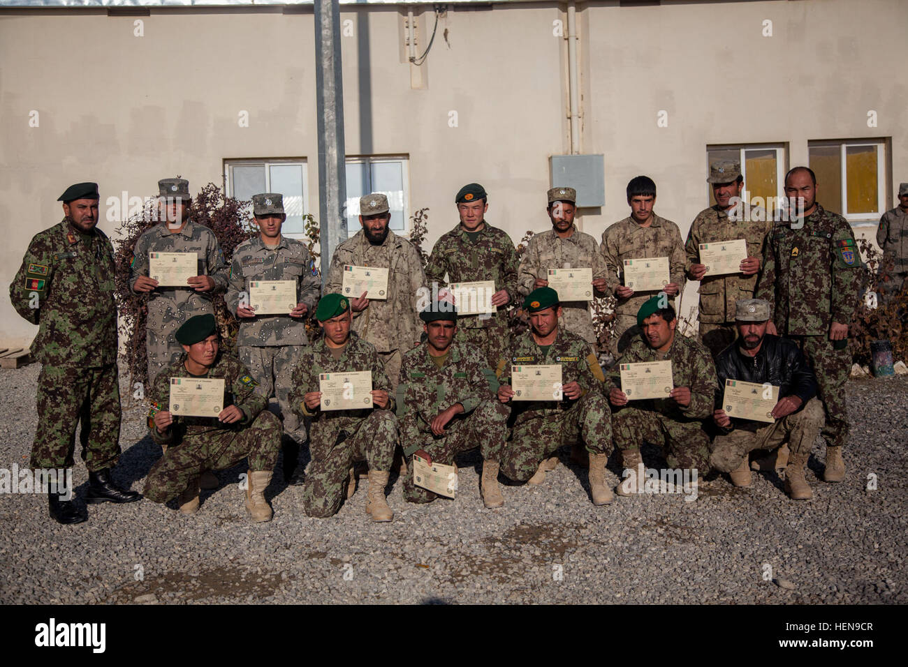 Afghan National Army soldiers with the 203rd Corps pose for a picture ...