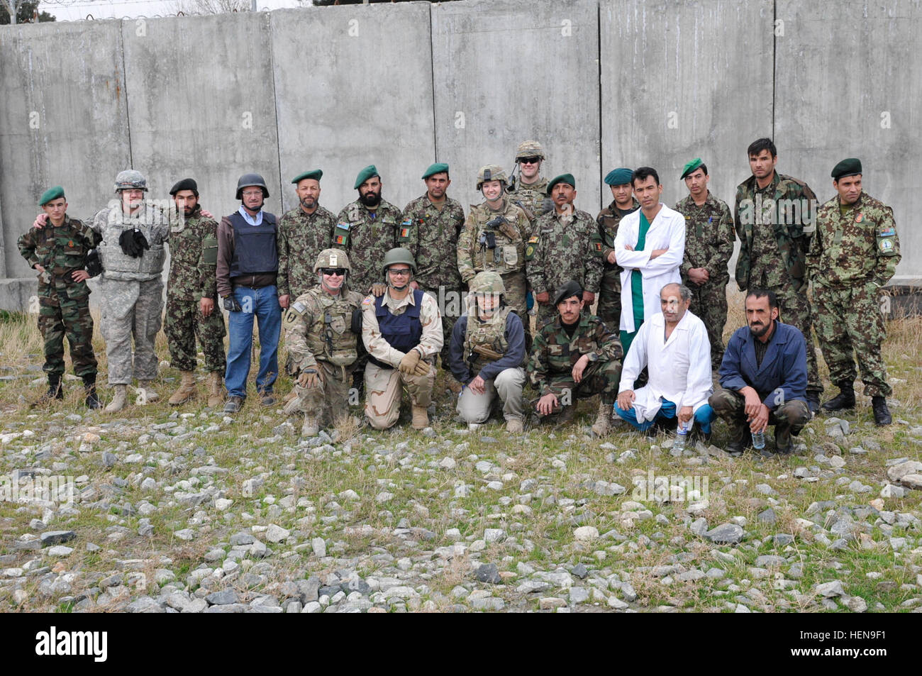 Service members and civilians of the New Kabul Compounds' medical ...
