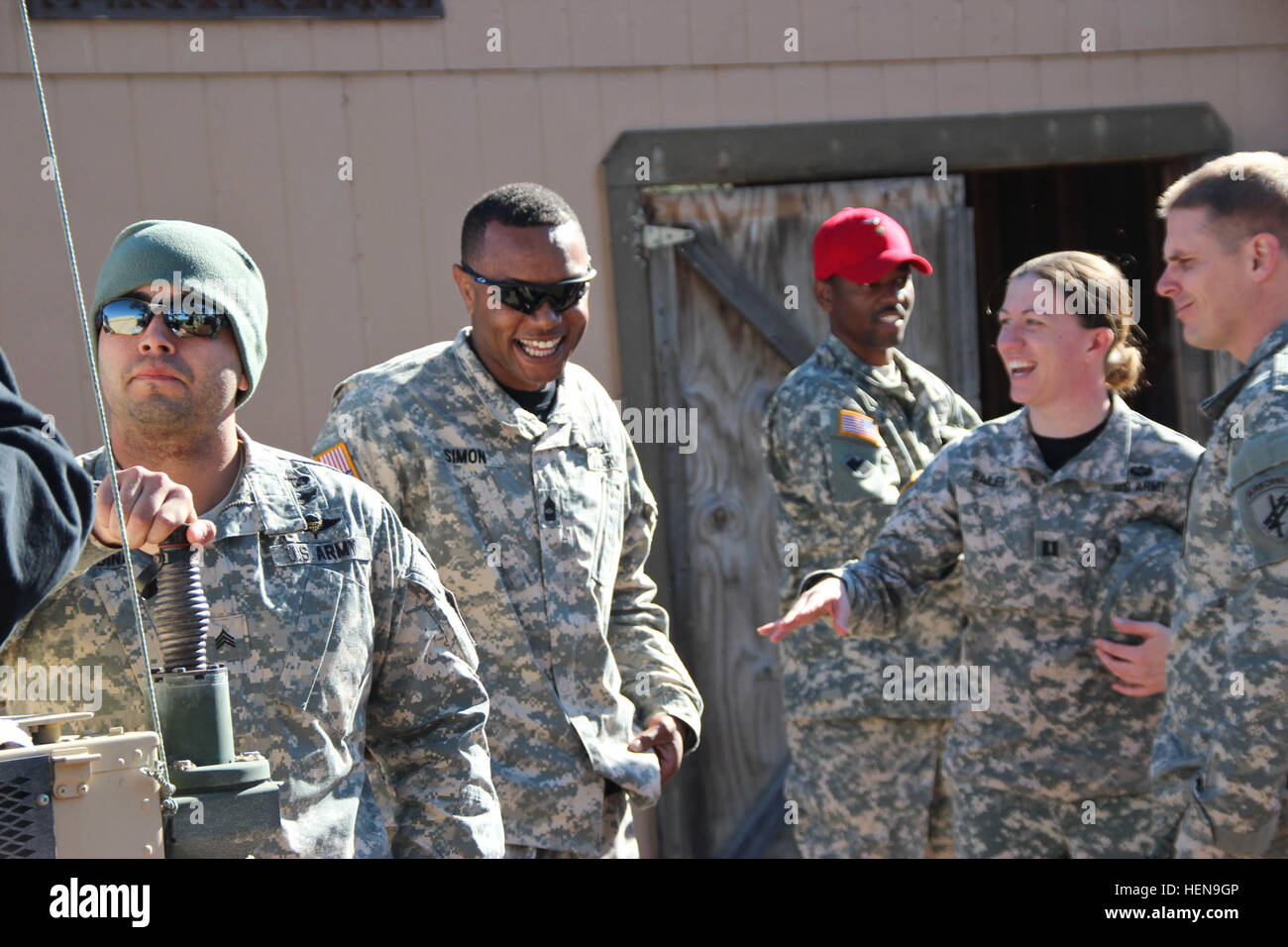 Master Sgt. Dwight Simon gives directions at Camp Mackall during ...