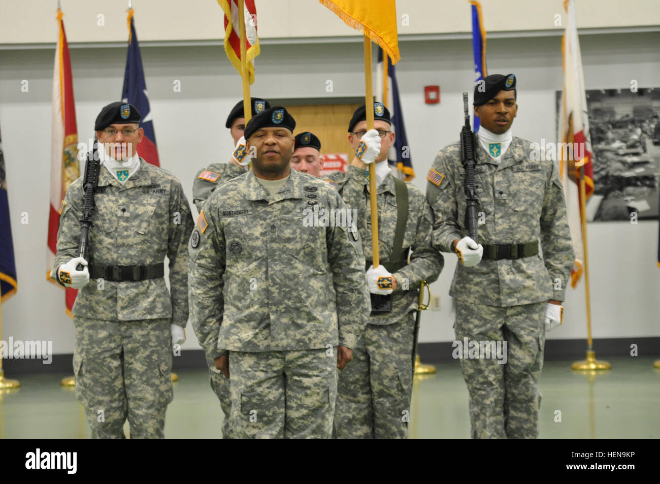 Command Sgt. Maj. Warren Montgomery sings the 1st Infantry Division ...