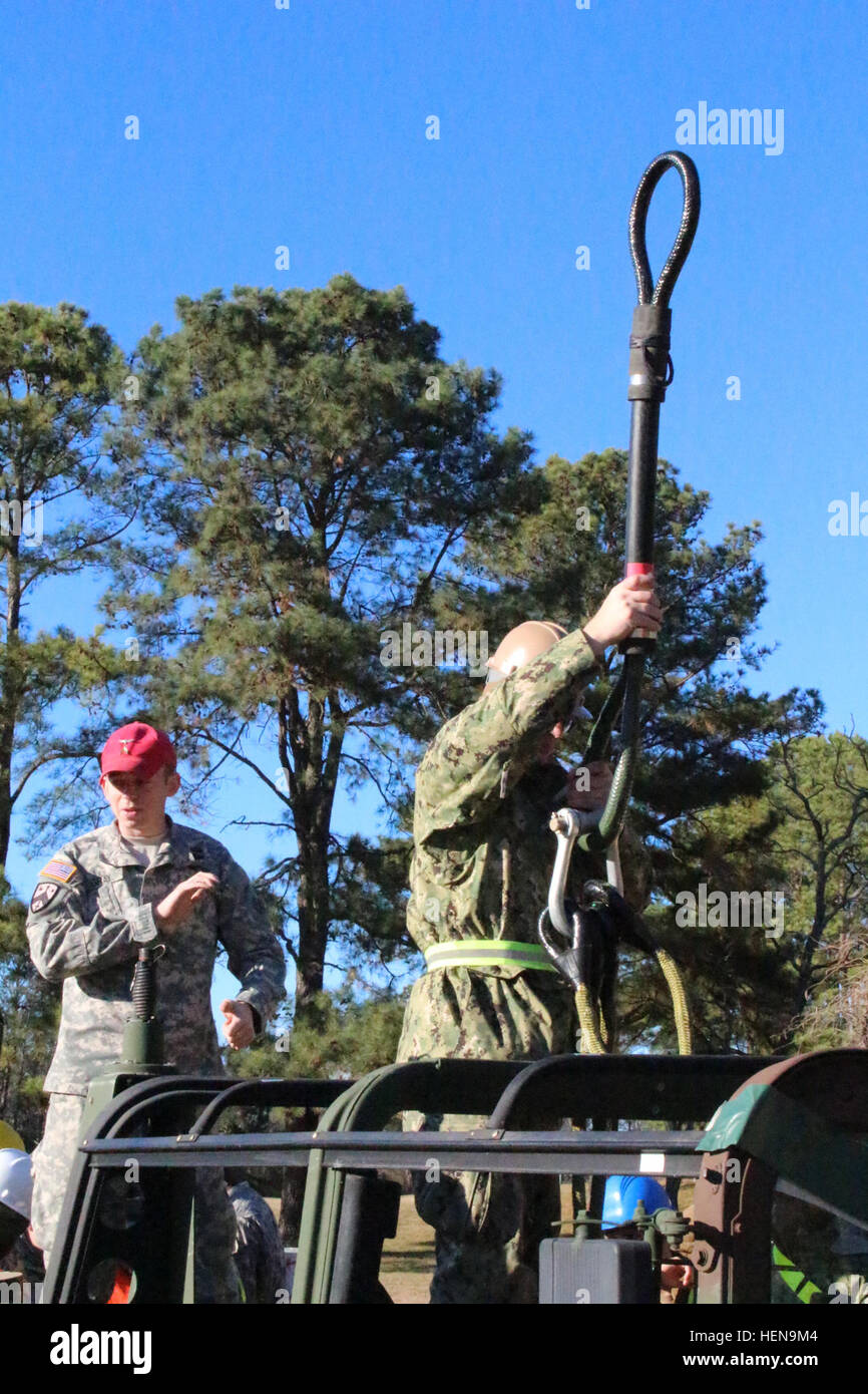 US Army SGT Michael Gray, left, with the 861st Quartermaster Company ...