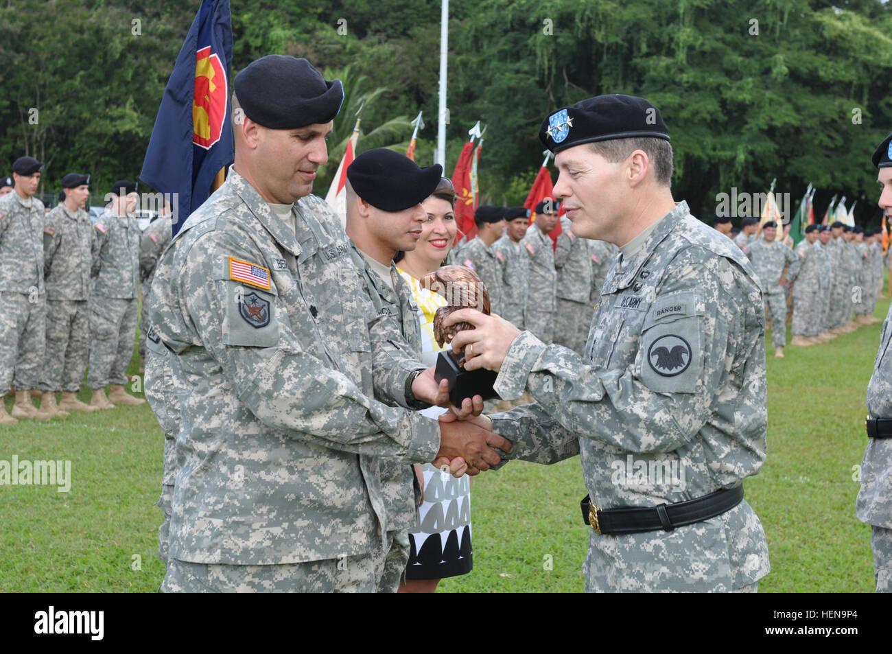 U.S. Army Lt. Gen. Jeffrey Talley, right, the chief of Army Reserve ...