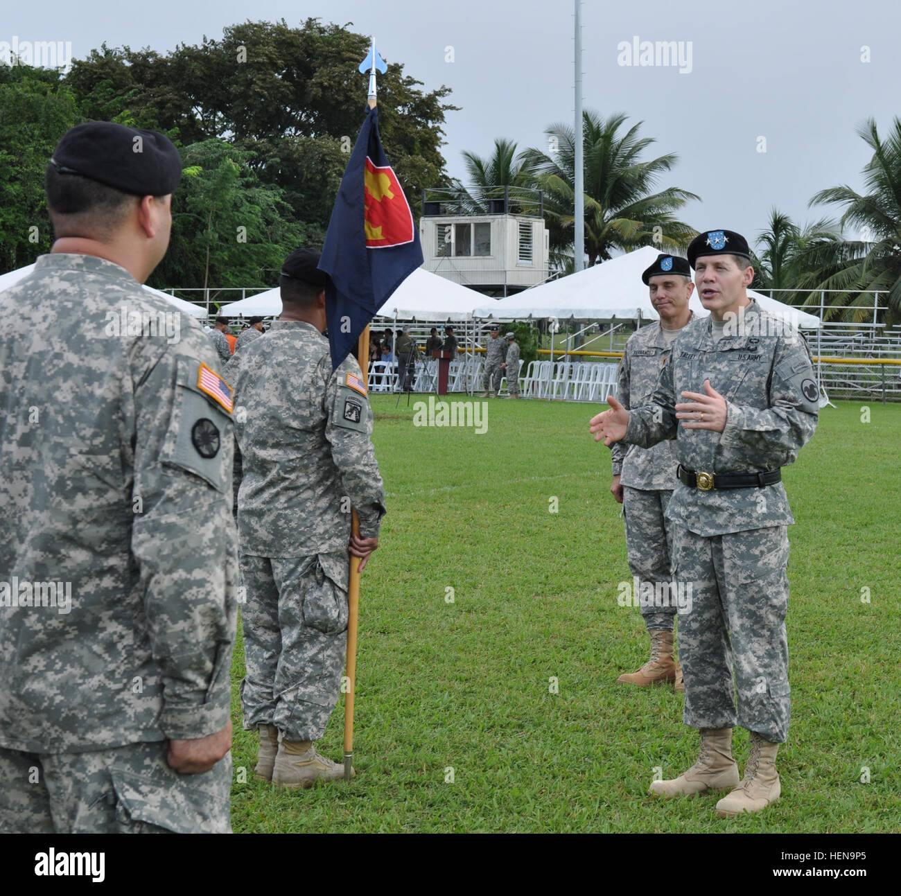 U.S. Army Lt. Gen. Jeffrey Talley, right, the chief of Army Reserve ...