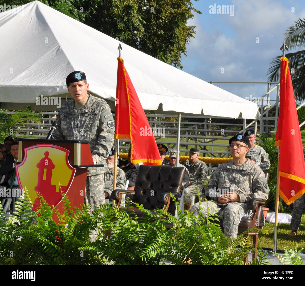 U.S. Army Lt. Gen. Jeffrey Talley, at the podium, the chief of Army ...