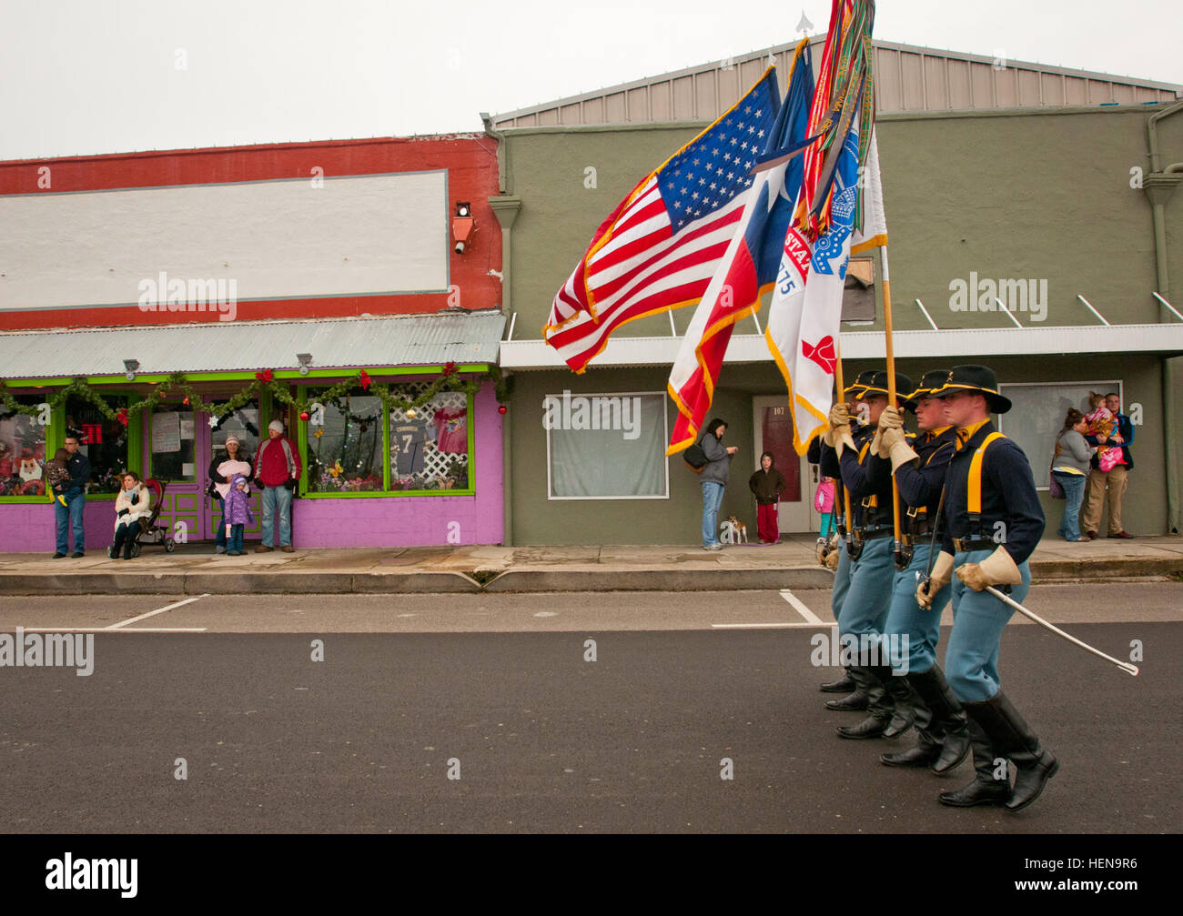 The 1st Cavalry Division Color Guard leads the Children's Christmas ...