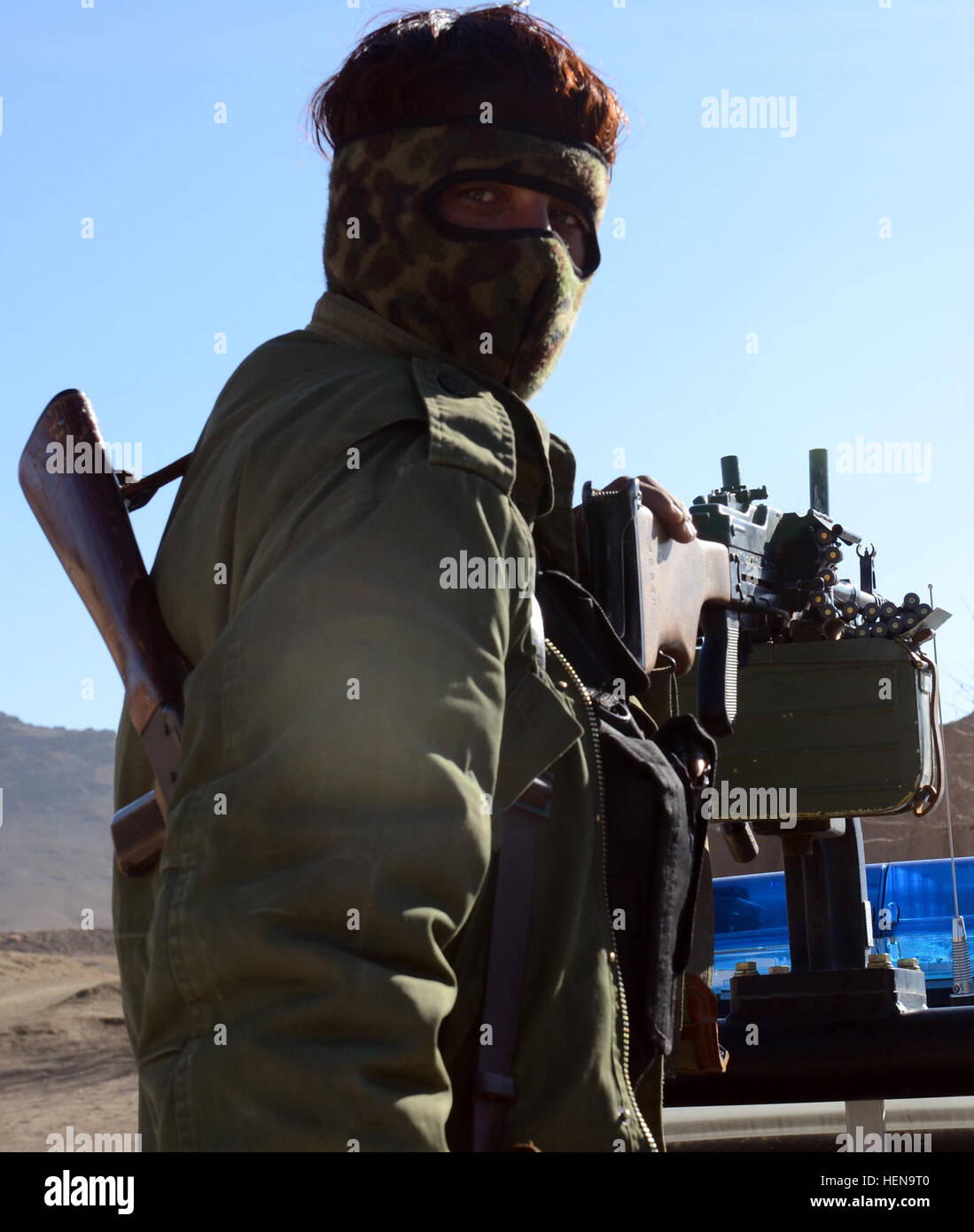 An Afghan Local Policeman during a clearing operation in Mohammad Ghaws ...