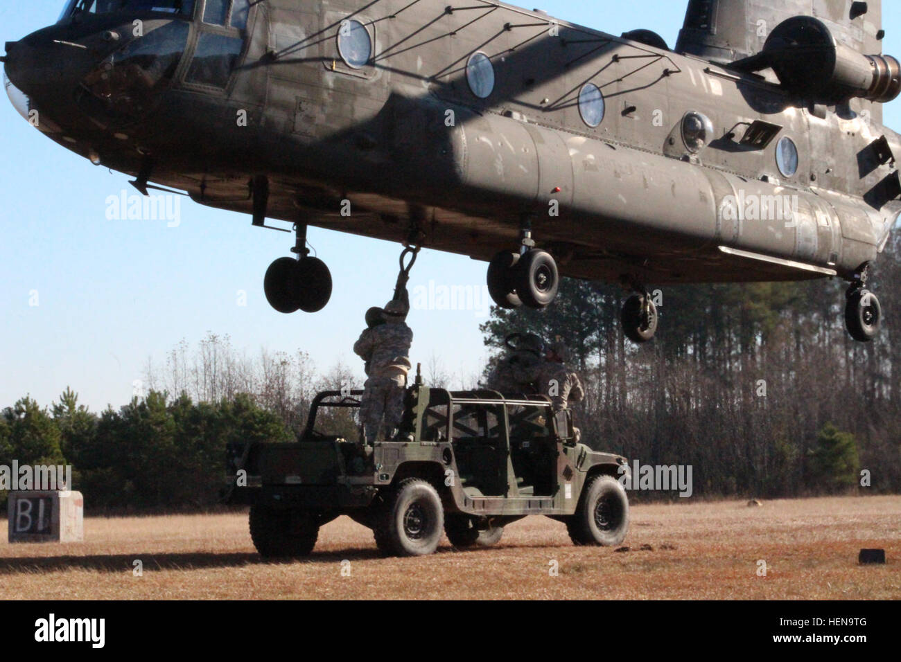 Soldiers of the 441st Transportation Co, of New Orleans, La, hook up a ...