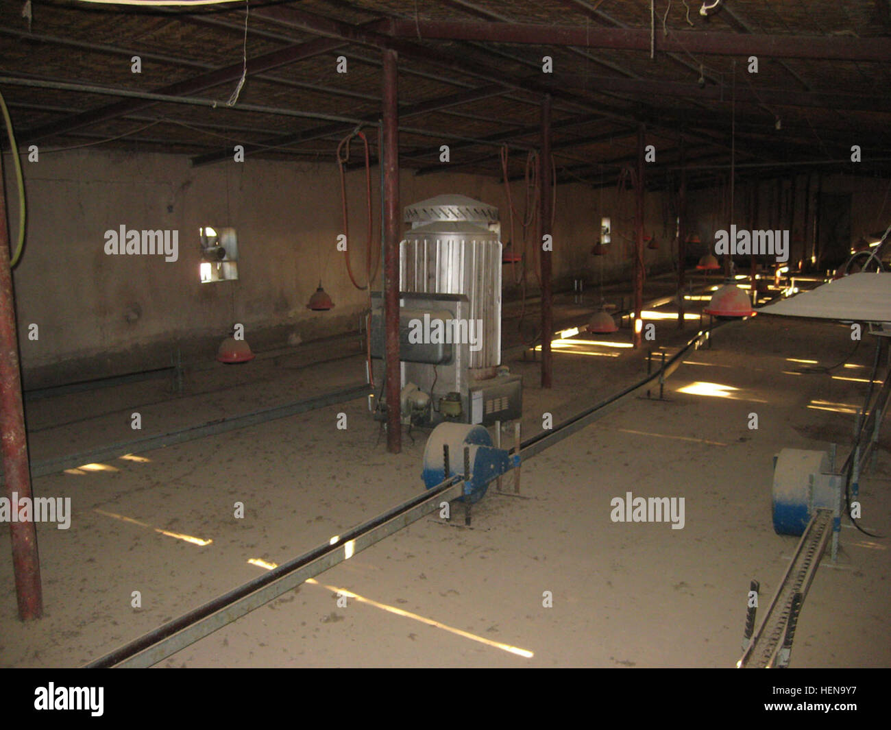 A dormant chicken coop at an abandoned chicken factory is being ...
