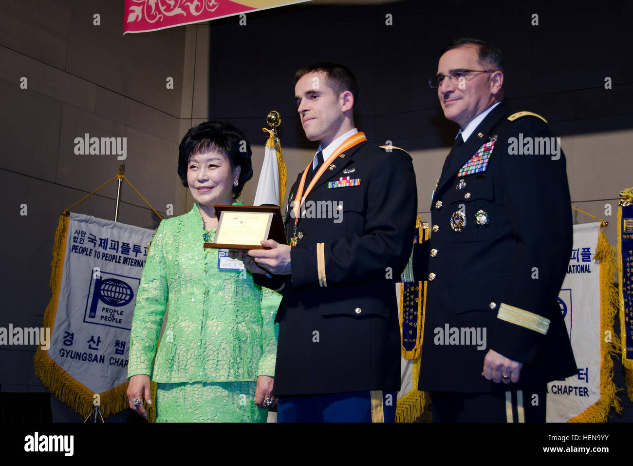 U.S. Army Capt. Vladislav Silayev, center, the commander of ...