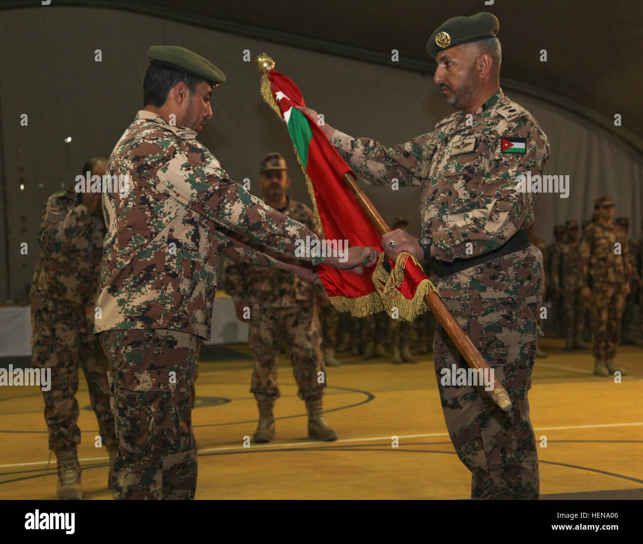 From right foreground, the outgoing commander of the Jordanian Armed ...