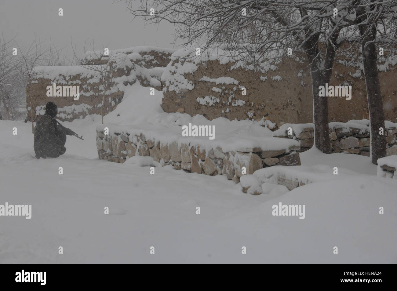 An Afghan soldier pulls security on the main supply route Vermont at ...