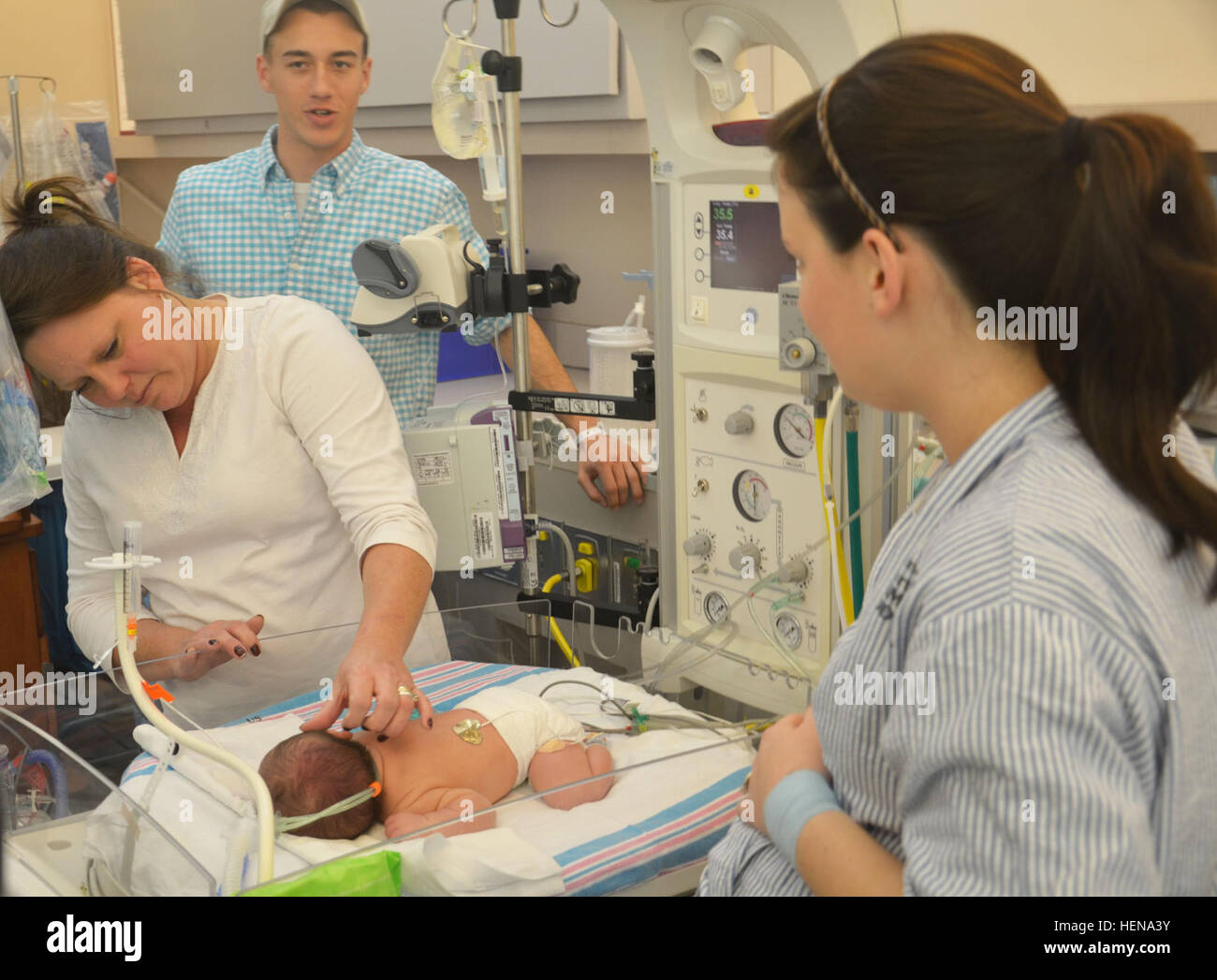 Justin and Sabrina Newman talk while Marcella Hardy visits her grandson ...