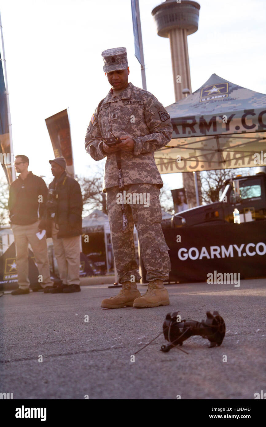 Sgt. Maj. Steven Robertson demonstrates the Recon Scout XT ...