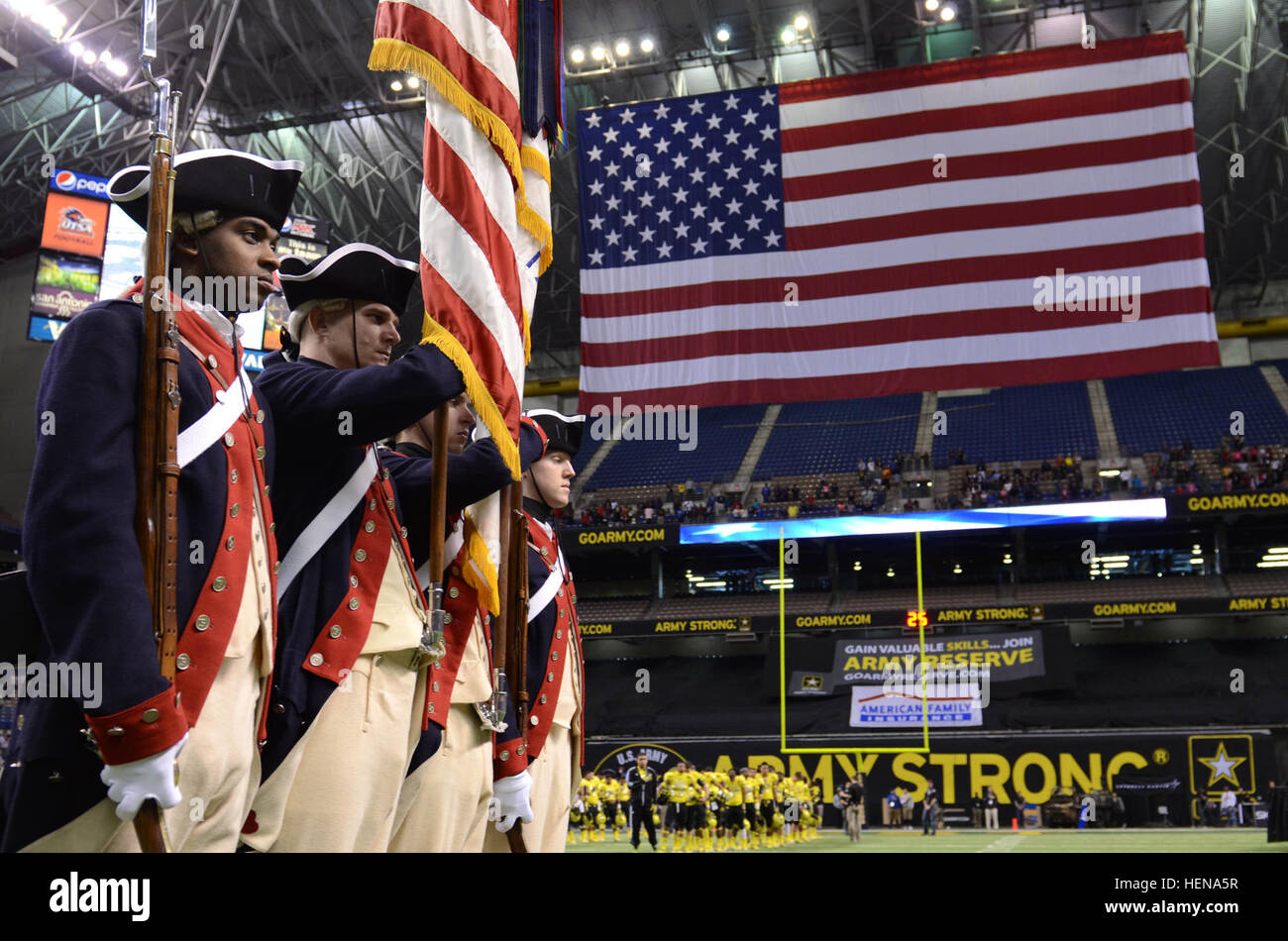 The United States Army Continental Color Guard present the colors ...