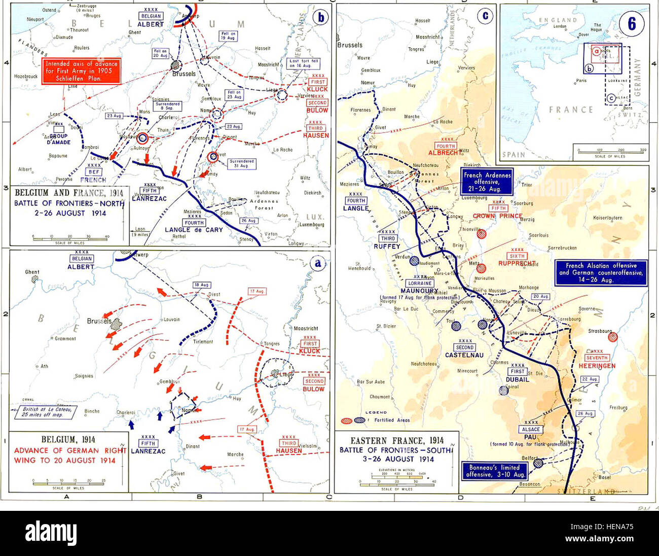 Battle of Frontiers - Map Stock Photo - Alamy
