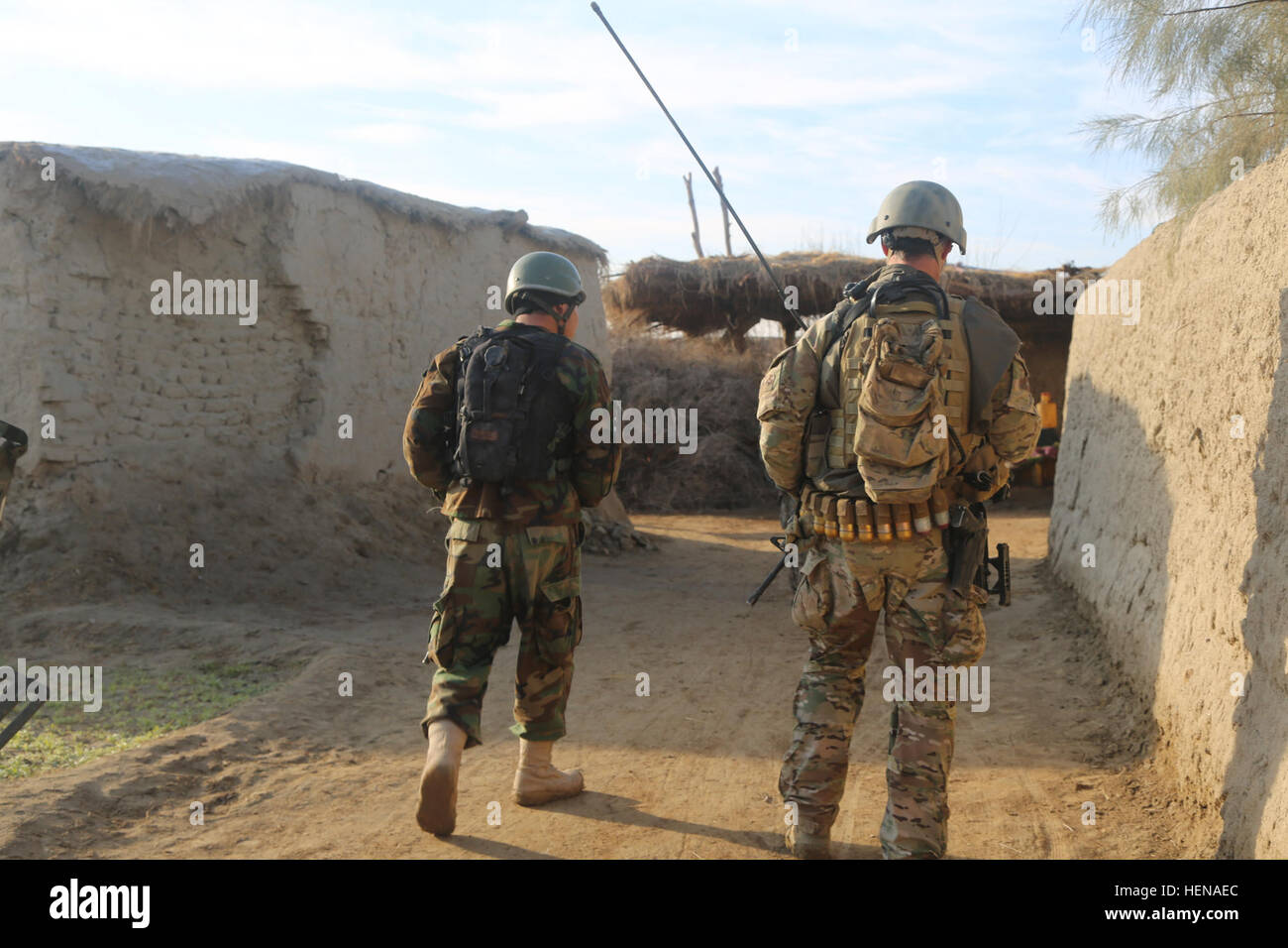 An Afghan National Army commando, left, with the 3rd Tolai, 3rd Special ...