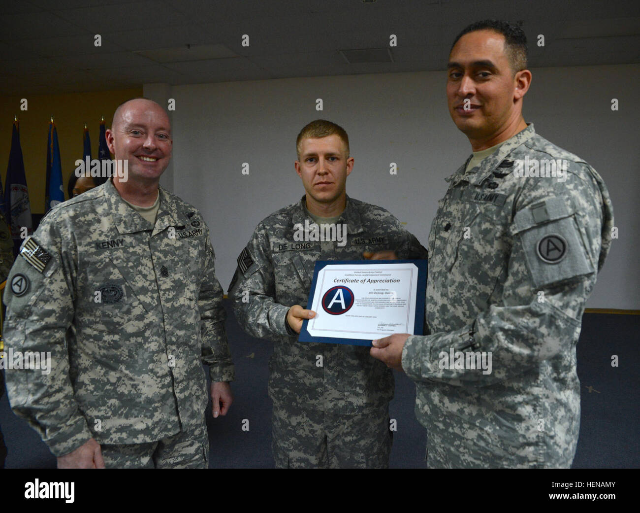 Army Lt. Col. Andrew K. Tapscott (right), the deputy commanding officer ...