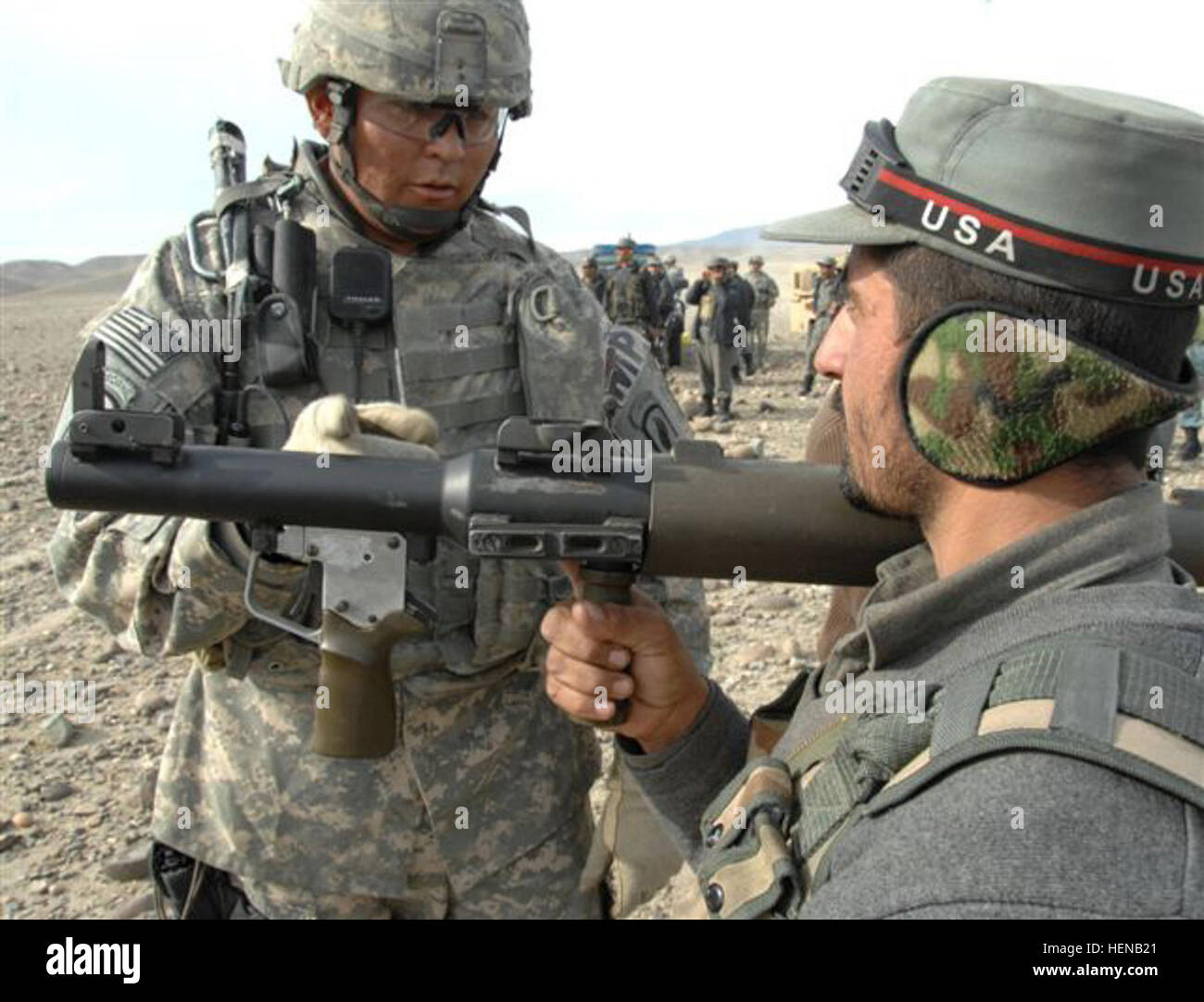 Soldiers from HHC 173rd STB Military Police give a block of instruction ...