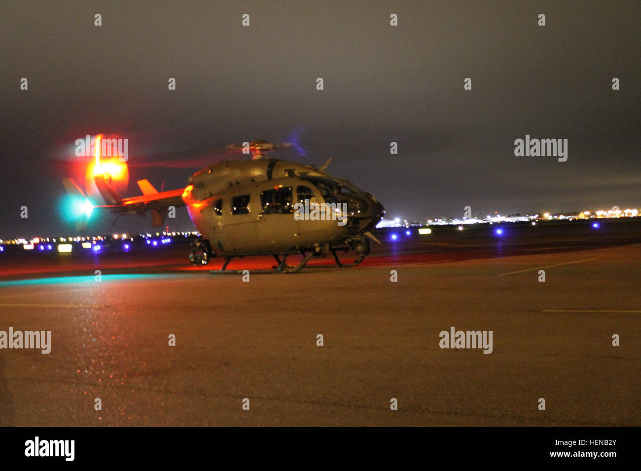 A Georgia Army National Guard LUH-72 Lakota Helicopter prepares to take ...