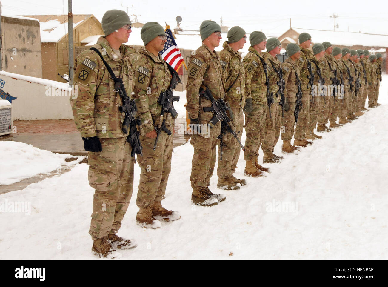 Soldiers representing Charlie Company, 2nd Battalion, 87th Infantry ...